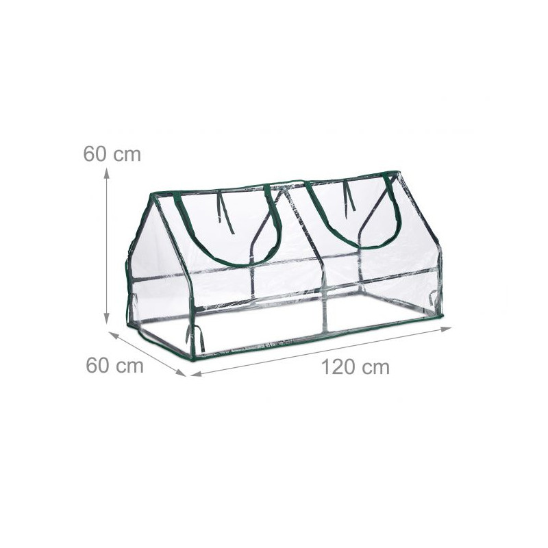 Serre de Jardin en Fer et PVC – 2 Fenêtres – Toit Pointu 120 x 60 x 60 ...