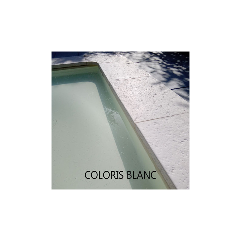 Margelle de piscine en pierre reconstituée bouchardée plate courbe 46,5 ...